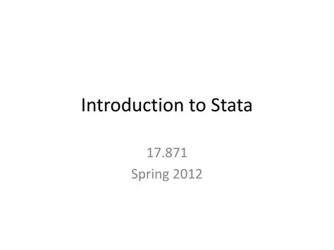 Ppt Introduction To Stata Powerpoint Presentation Free Download Id