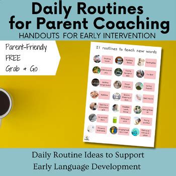 FREE Daily Routines For Early Intervention Parent Handout For Speech