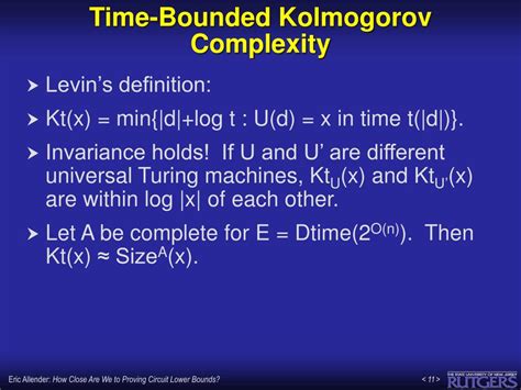 Ppt Circuit Complexity Kolmogorov Complexity And Prospects For Lower Bounds Powerpoint