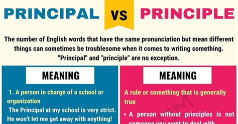 PRINCIPAL Vs PRINCIPLE Difference Between Principle Vs Principal 7 E S L