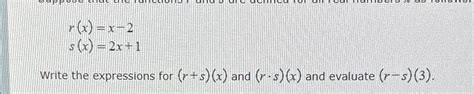 solved r x x 2s x 2x 1write the expressions for r s ﻿and
