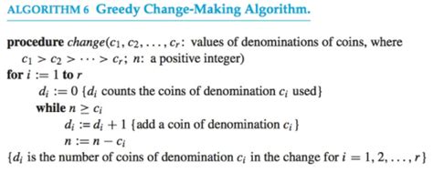 Solved ALGORITHM Greedy Change Making Algorithm Procedure Chegg Com