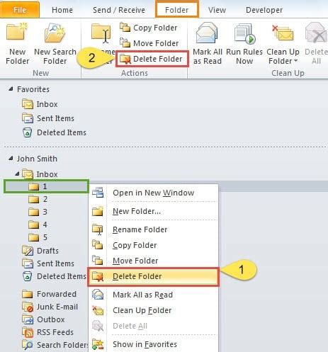 How To Quickly Delete Multiple Outlook Mail Folders In Batches