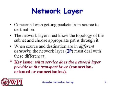 Network Layer Routing Computer Networks Routing 1 Network