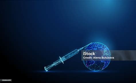 행성 지구에 주사기 건강 관리 질병 의료 예방 접종 및 약학 개념 로우 폴리 스타일 0명에 대한 스톡 벡터 아트 및 기타 이미지 Istock