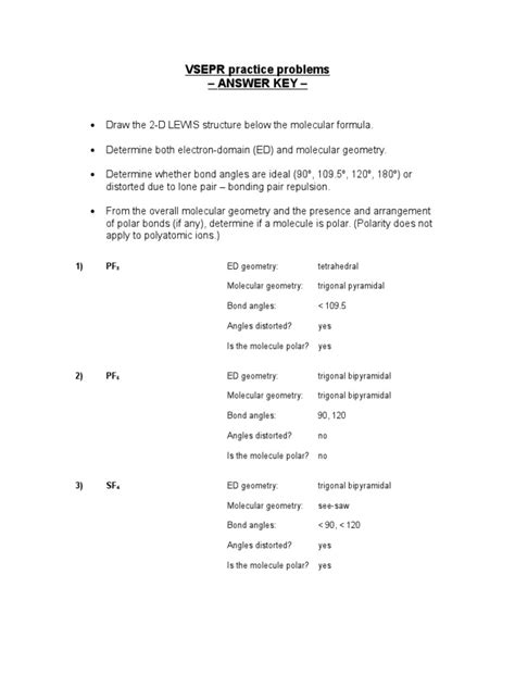 Determining Molecular Geometry And Polarity A Comprehensive Vsepr