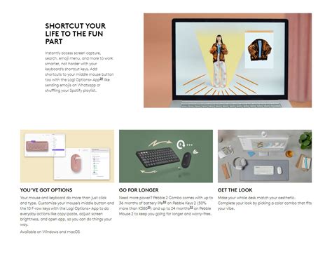 Logitech Pebble Slim Multi Device Bluetooth Wireless Keyboard And Mouse Combo PC Mac