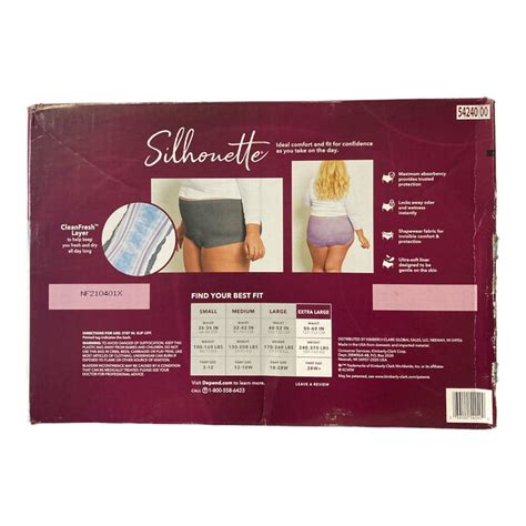Depend Silhouette Max Absorbency Incontinence Underwear For Women Xl
