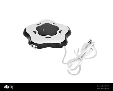 Connected Usb Hub With Blue Light Isolated White Stock Photo Alamy
