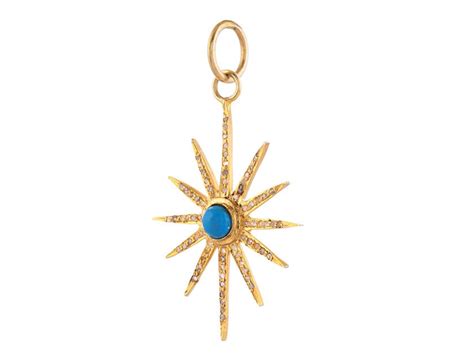 Pave Diamond And Turquoise North Star Pendant Dpm 1327 Etsy