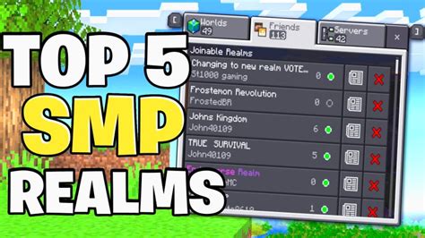 Top 5 Realms Smp For Minecraft Bedrock 121 Realm Codes Mcpe Realms