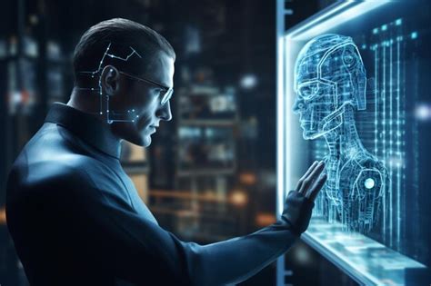 Premium Ai Image Humanrobot Interaction