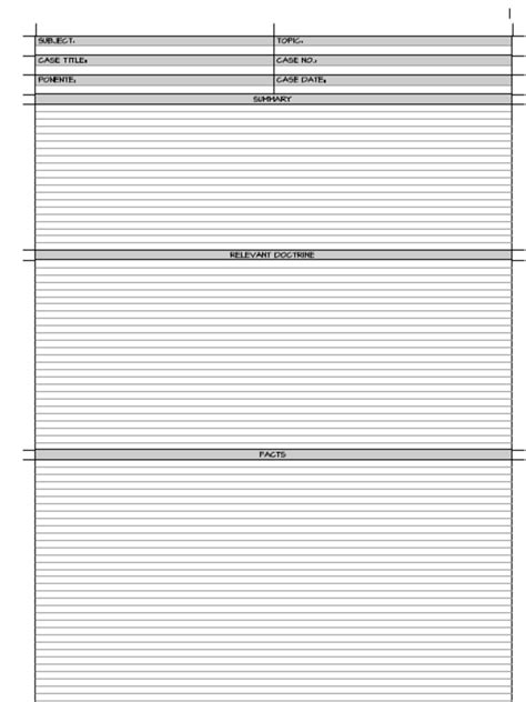 Case Digest Template Pdf