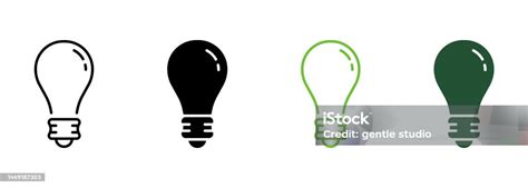 전구 저에너지 전기 라인과 실루엣 아이콘 세트 전구 전기 에너지 픽토그램 혁신 영감 생각 솔루션 아이디어 램프 개념 아이콘 고립된 벡터 그림 0명에 대한 스톡 벡터 아트 및