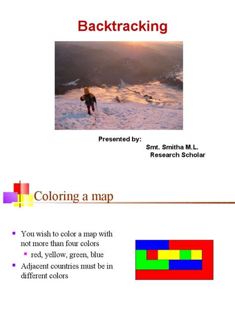 Backtracking Presented By Smt Smitha Ml Research Scholar Pdf
