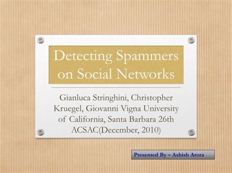 Presentation Detecting Spammers On Social Networks Pptx