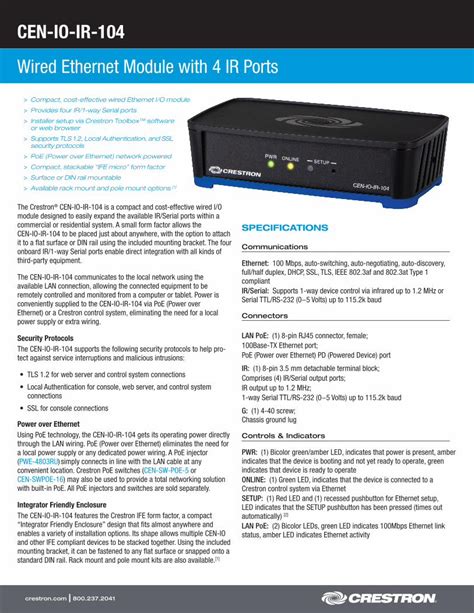 Pdf Wired Ethernet Module With 4 Ir Ports Dokumen Tips