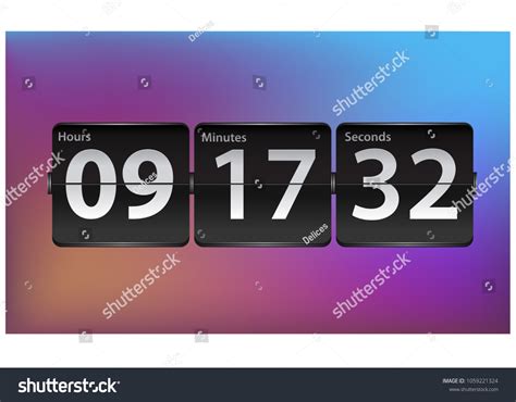 Flip Countdown Timer Template Analog Clock Stock Vector Royalty Free