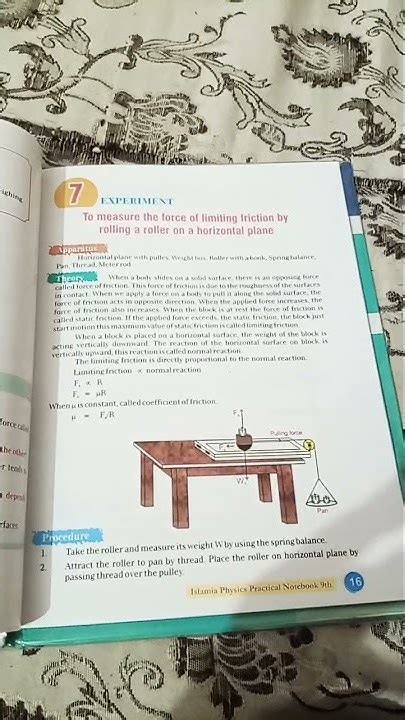 Class 9 Physics Practical Copy Practical No 7 Kpk Board Youtube