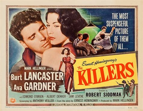Burt Lancaster The Killers 1946 Ava Gardner Film Noir Classic