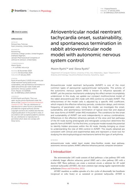 Pdf Atrioventricular Nodal Reentrant Tachycardia Onset Sustainability And Spontaneous