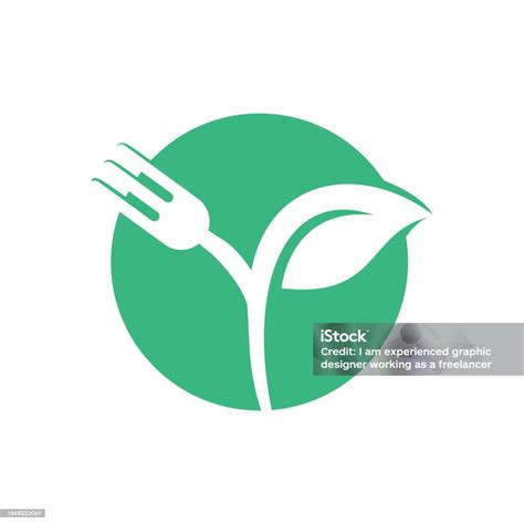 포크 및 리프 벡터 로고 디자인 포크와 잎이 있는 유기농 식품 컨셉 운동에 대한 스톡 벡터 아트 및 기타 이미지 운동 음식