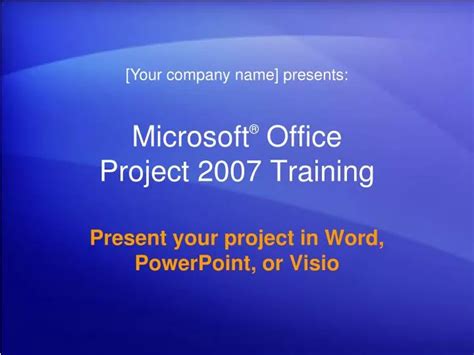 PPT Microsoft Office Project Training PowerPoint Presentation ID