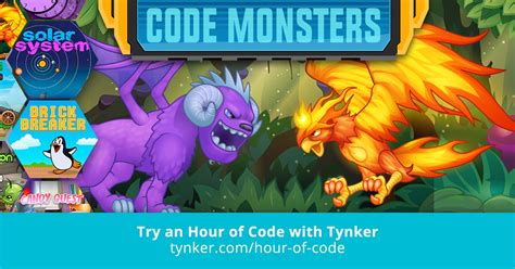 code monsters coding puzzles and projects tynker hour of code