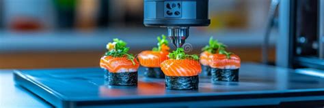 3d Food Printing Assembling Delicate Sushi Pieces Using Modern Culinary
