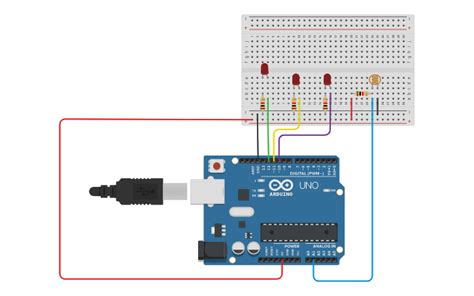 Circuit Design Fotoresistencia Tinkercad