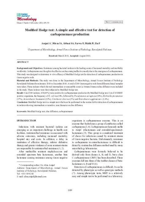 Pdf Modified Hodge Test A Simple And Effective Test For Detection Of