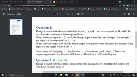 Solved Question 2 Optional Design A Circuit With Three