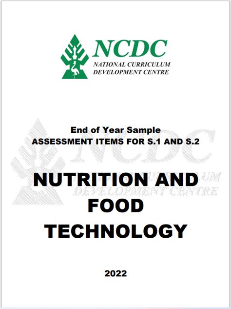 Ncdc Nutrition And Food Technology Sample Assessment Items For S1ands2