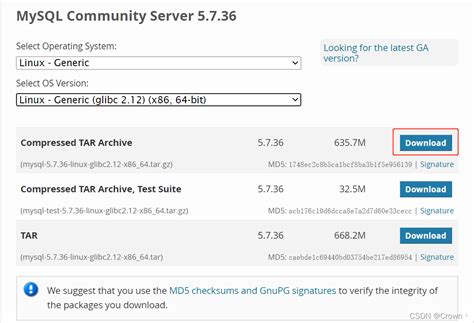 linux安装mysql5 7 36 mysql 5 7 36 linux glibc2 12 x86 64 tar gz下载 csdn博客