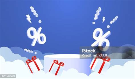 선물 장면 메가 세일 쇼핑 연단 배너 축하 받침대 벡터 그림 3차원 형태에 대한 스톡 벡터 아트 및 기타 이미지 3차원 형태 가격 경제 Istock