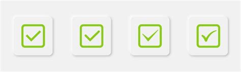 Premium Vector Green Checkmark Tick Set Correct Tick Symbol Square Checkmark Tick Outline