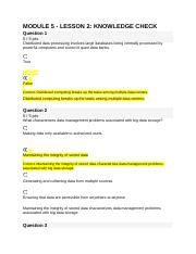 MODULE 5 Lesson 2 Docx MODULE 5 LESSON 2 KNOWLEDGE CHECK Question 1 5 5 Pts Distributed