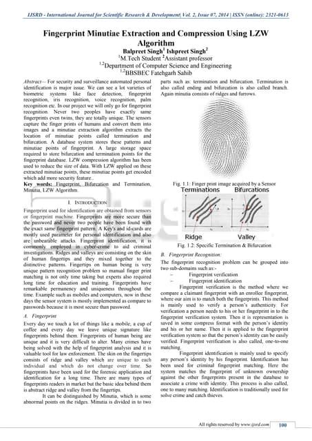 Finger Print Recognition Ppt