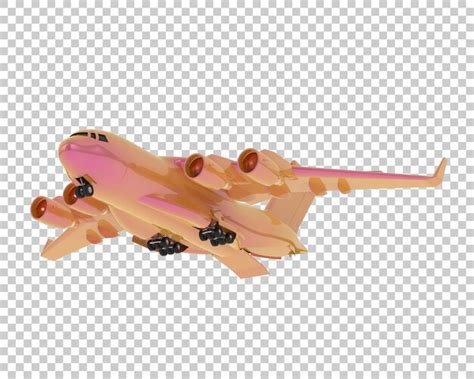 투명 한 배경 3d 렌더링 그림에 화물 비행기 프리미엄 Psd 파일