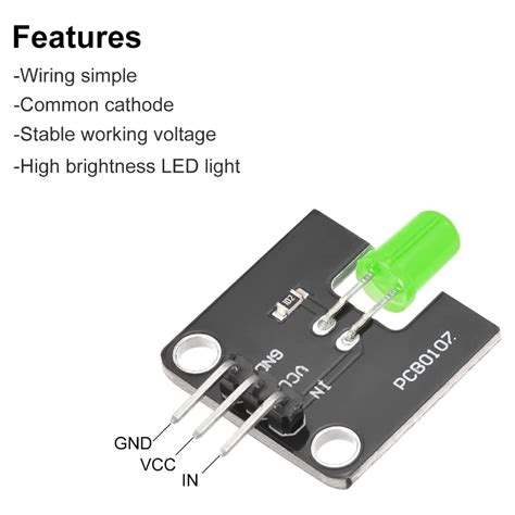 Modulo Emisor De Luz Led Para Arduino Microcontrolador De 5 Mm Verde Safetyprice Electronics