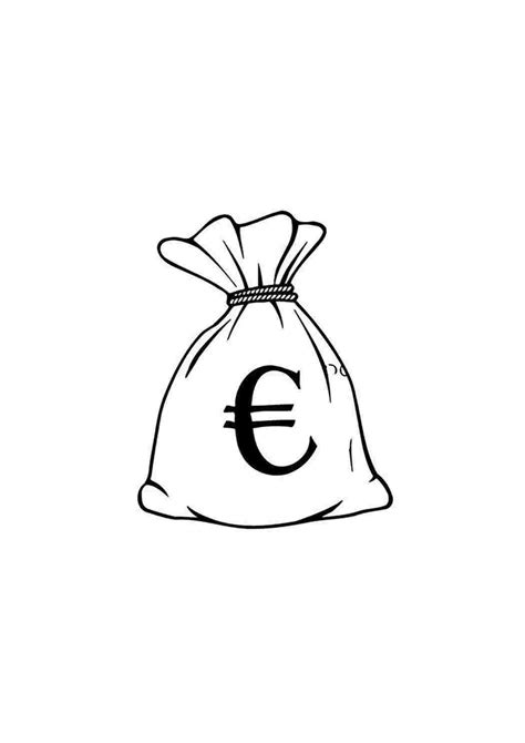 Раскраски Мешок с деньгами Онлайн раскраски Мешок с монетами Печатать раскарску Картинка