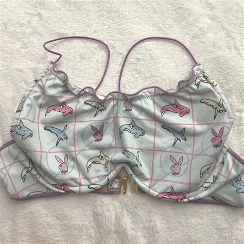 Oceanus X Playboy Womans Bikini Top Size Medium Depop