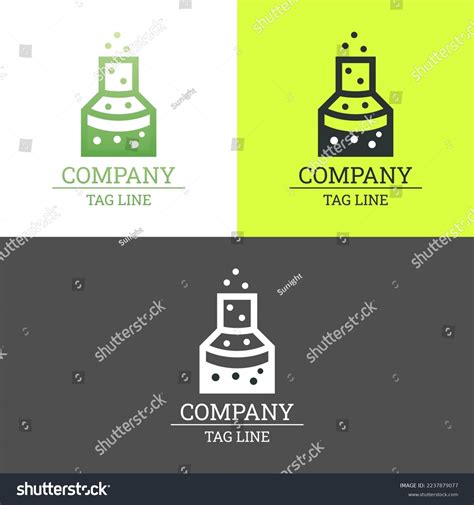 Lab Bottle Vector Logo Design Bubble Stock Vector Royalty Free