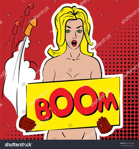 Sexy Naked Girl Holding Banner Inscription Stock Vector Royalty Free Shutterstock