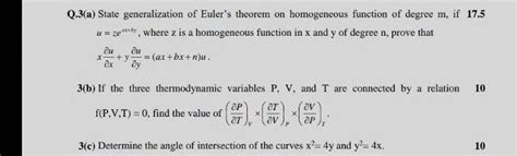 Solved Q A State Generalization Of Euler S Theorem On Chegg