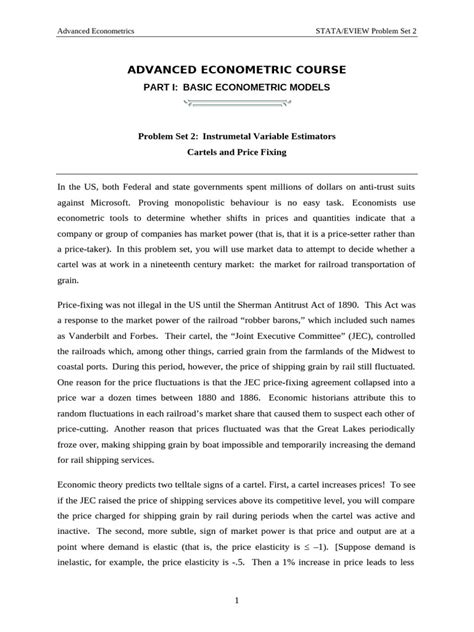 Stata Eview Problem Set 2 Pdf