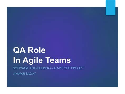 Qa Role In Agile Teams Pdf Computer Software And Applications Computing
