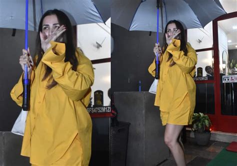 Malaika Arora Beats Monsoon Blues In A Turmeric Yellow Co Ord Set View Pics
