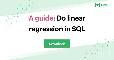 Mode On Linkedin How To Do Linear Regression In Sql Mode