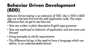 Behavior Driven Development Bdd PPTX